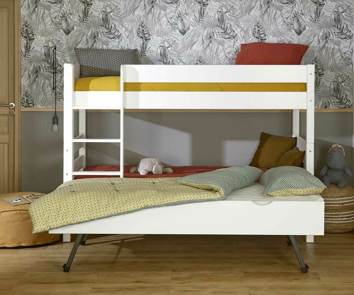 Litera Baja Con Nido Litera Fabricada En Madera De Pino Con Cama